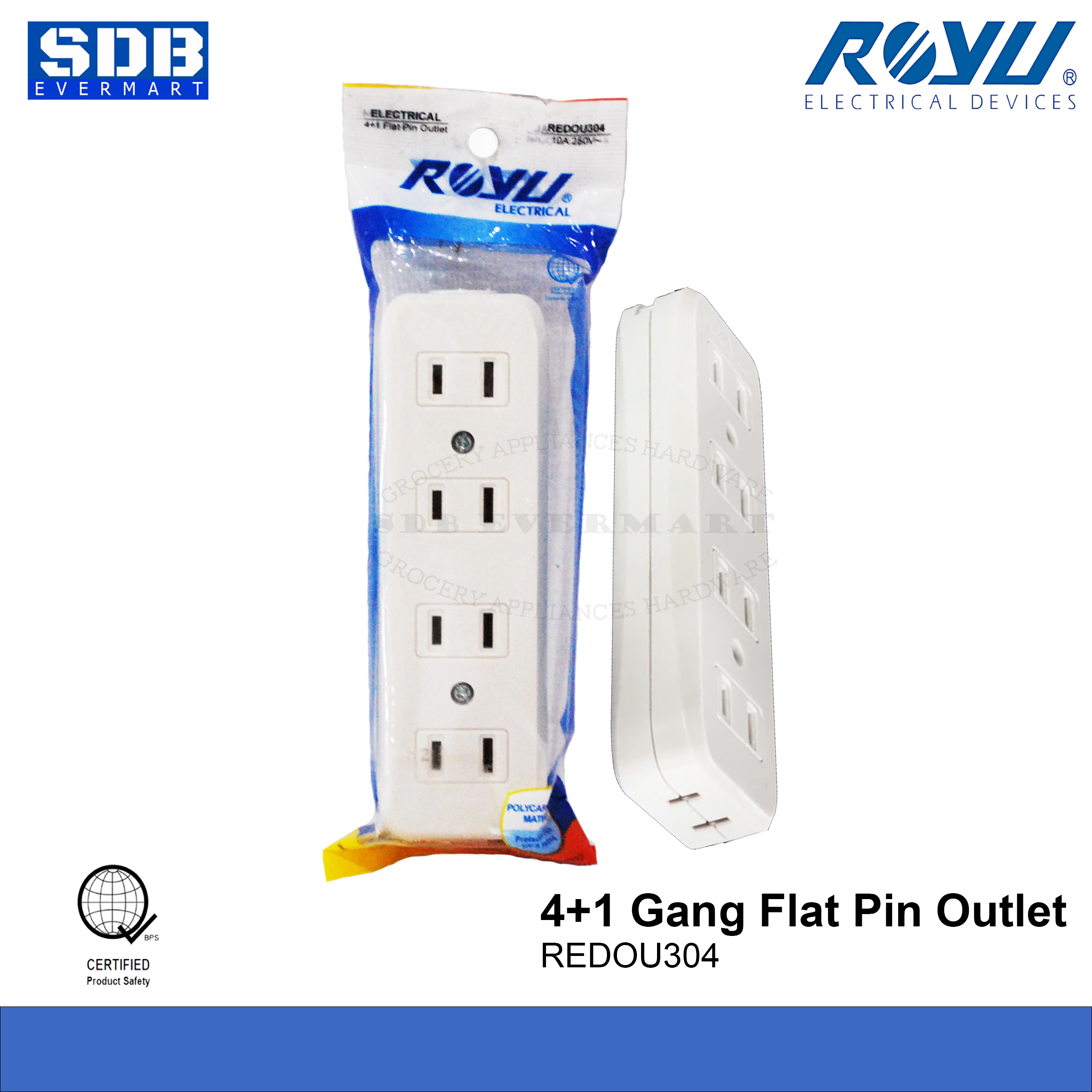 Royu-Convenience Outlet Electrical-4+1 Gang Flat Pin-[REDOU304]-1pc ...