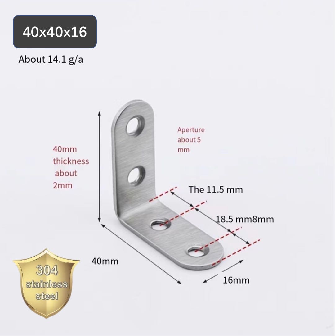 （10PCS）304 Stainless Steel Right Angle Bracket L Bracket Stainless ...