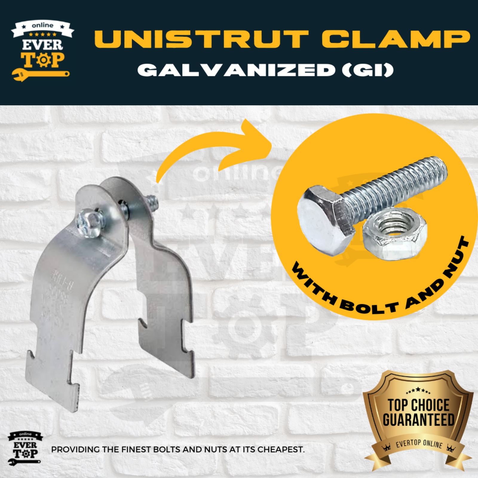 UNISTRUT CLAMP | 1PAIR | GI STRUT CLAMP 1/2 | 3/4 | 1 | 1-1/4 |1-1/2 ...