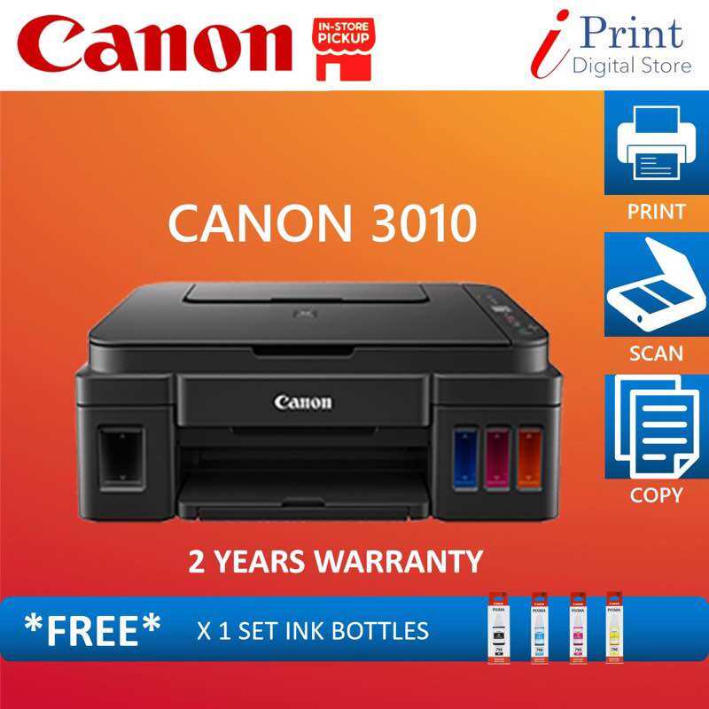 Canon Pixma g3010 refillable ink tank all in one printer wireless color ...