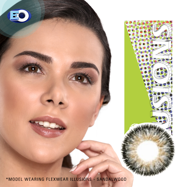 EO Flexwear Illusions Colored Contact Lenses - Slate Gray - Good for 1 ...