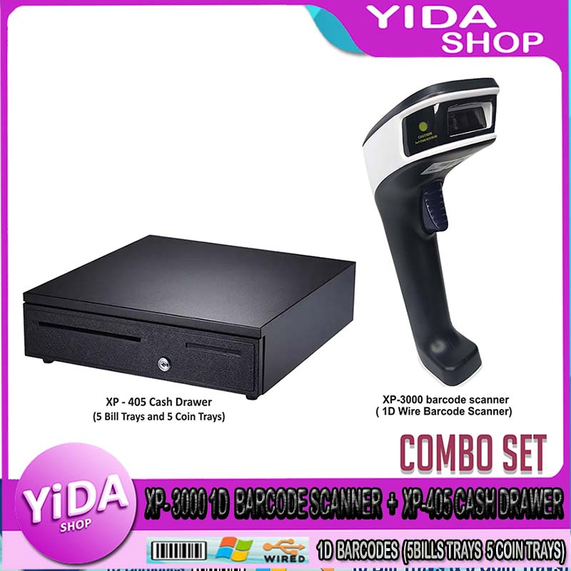 YiDA Shop Combo Set XP-3000 Scanner + 405 Heavy Duty Cash Drawer Manual ...