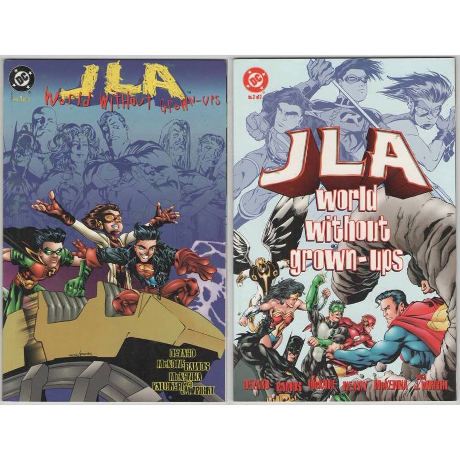 JLA World Without Grown-ups 1, 2 set (1998) VF- Featuring Young Justice ...