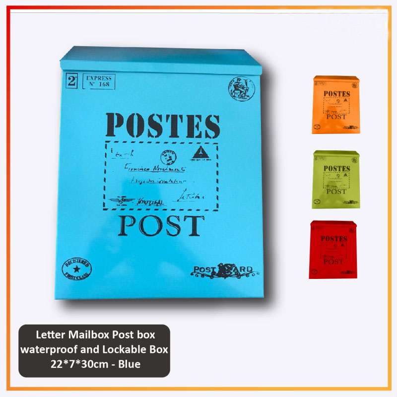Letter Mailbox Post Box with Waterproof and Lockable Box with European ...