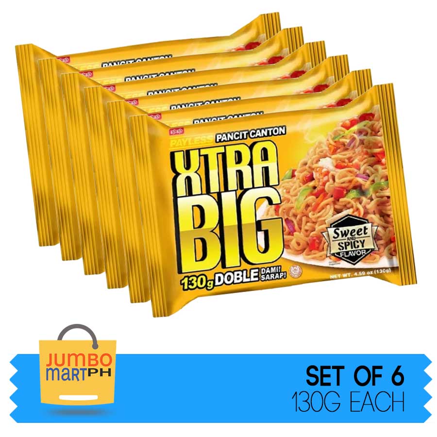 PAYLESS XTRA BIG PANCIT CANTON SWEET & SPICY FLAVOR 130G / SET OF 6 ...