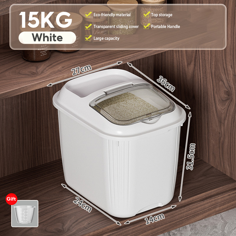 Royalstar 5/10/15KG Rice Dispenser with Wheels Large Rice Storage Box ...