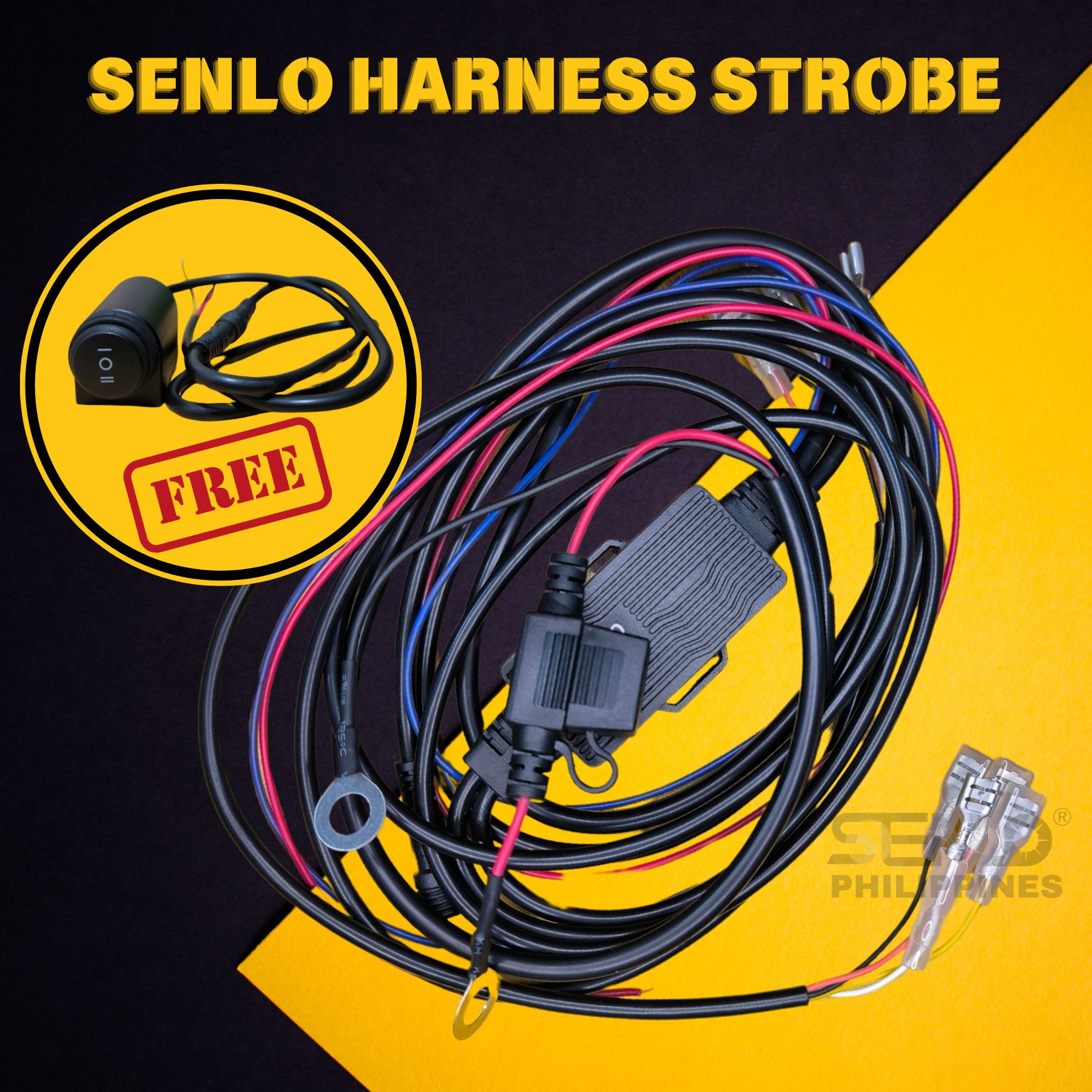 SENLO PH ORIGINAL HARNESS STROBE & FLASH Motorcycle Spotlight Wire ...