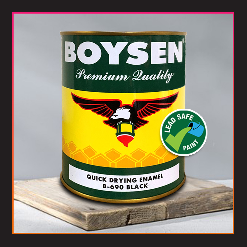 BOYSEN QUICK DRYING ENAMEL BLACK B-690 / FLAT BLACK B-691 1-LITER ...
