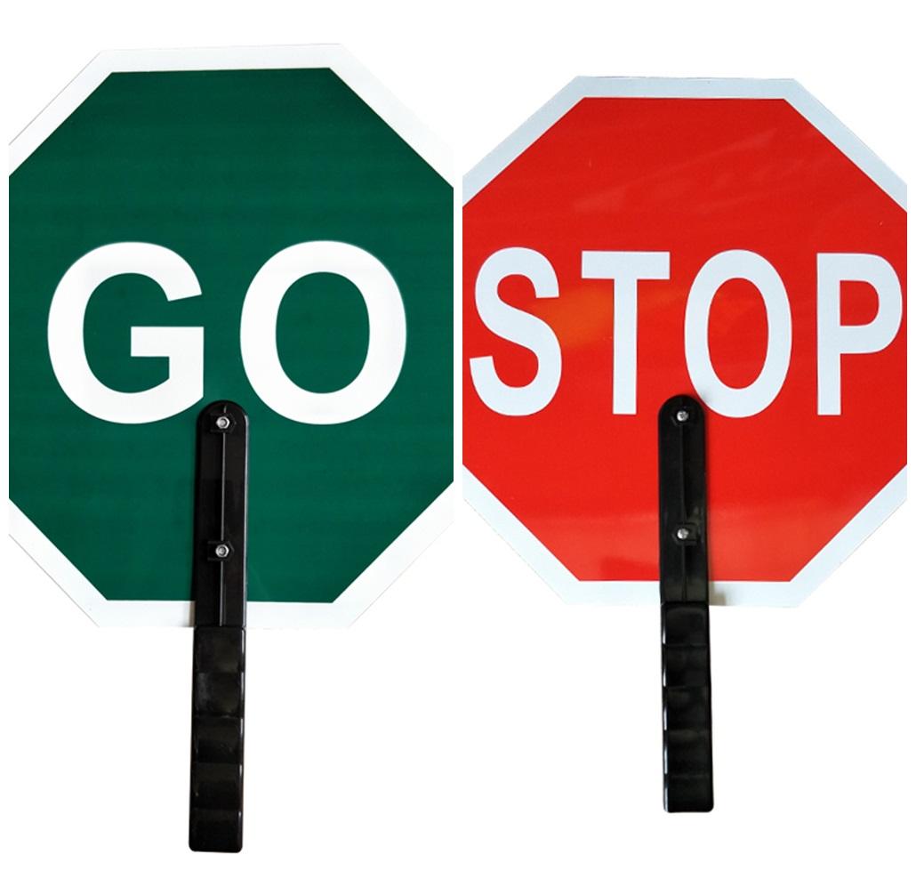 Stop And Go Paddle Sign Aluminium Hand Sign Stop Signs Traffic STOP