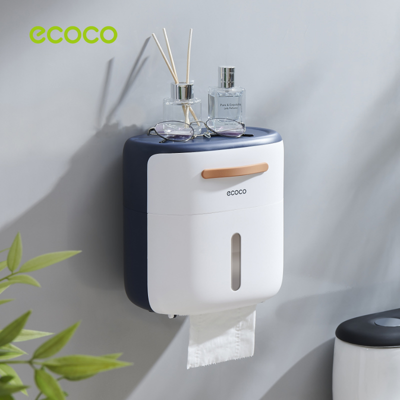 Ecoco Tissue Holder Box for Bathroom Wall-mounted Double Layer Tissue ...