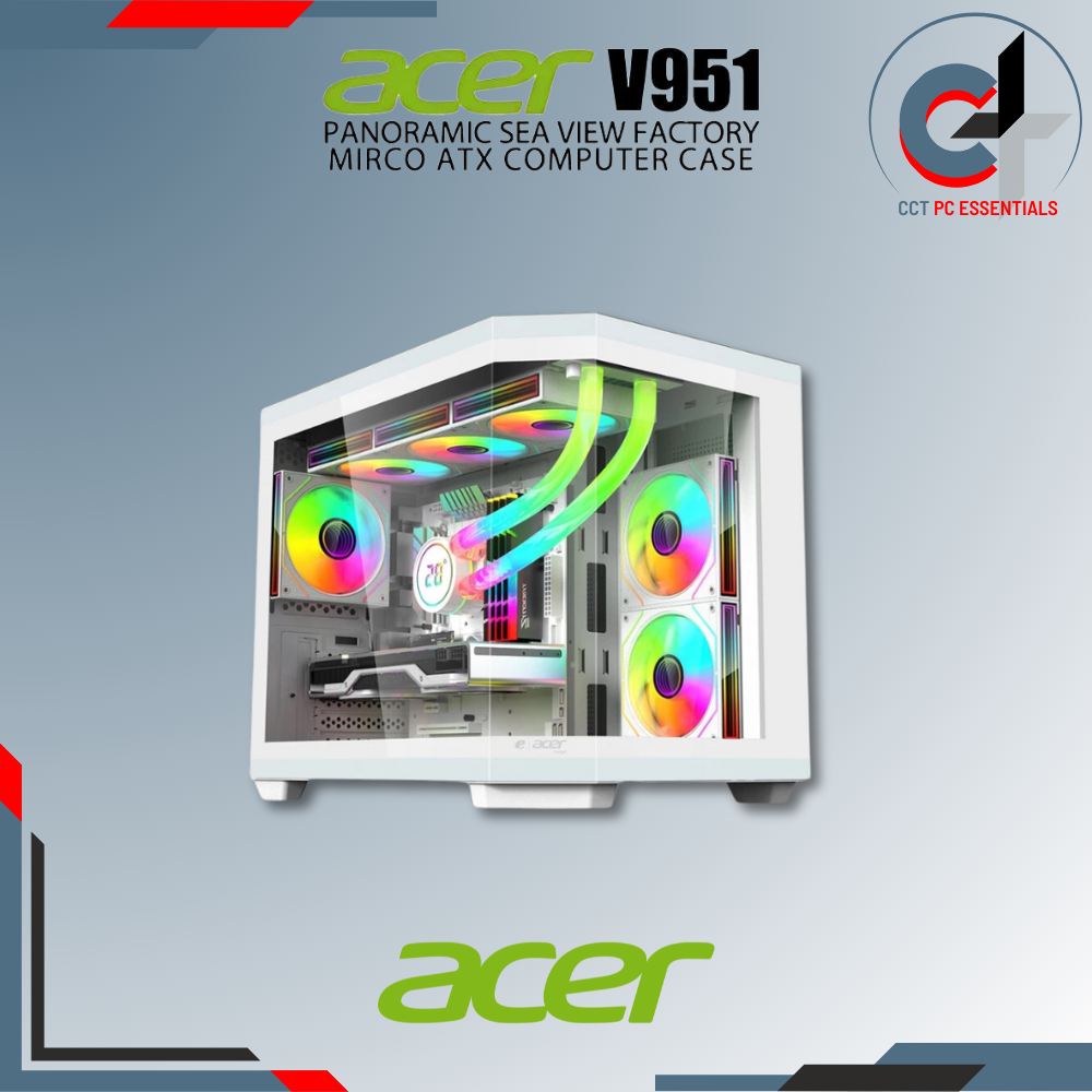ACER V951 Gaming PC Case | M-ATX Form Factor | Black and White Colors ...