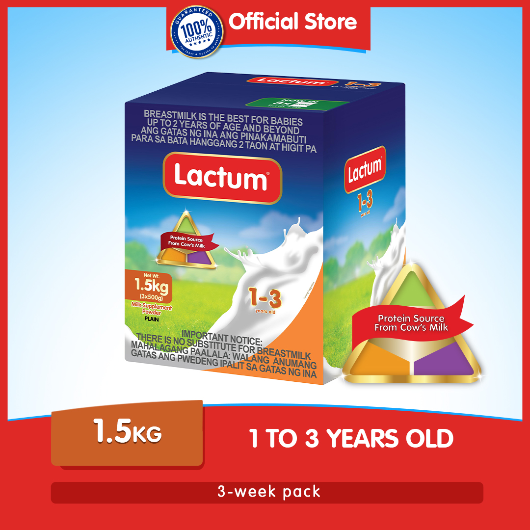 Lactum for 1-3 Years Old Plain 1.5kg Milk Supplement Powder for ...