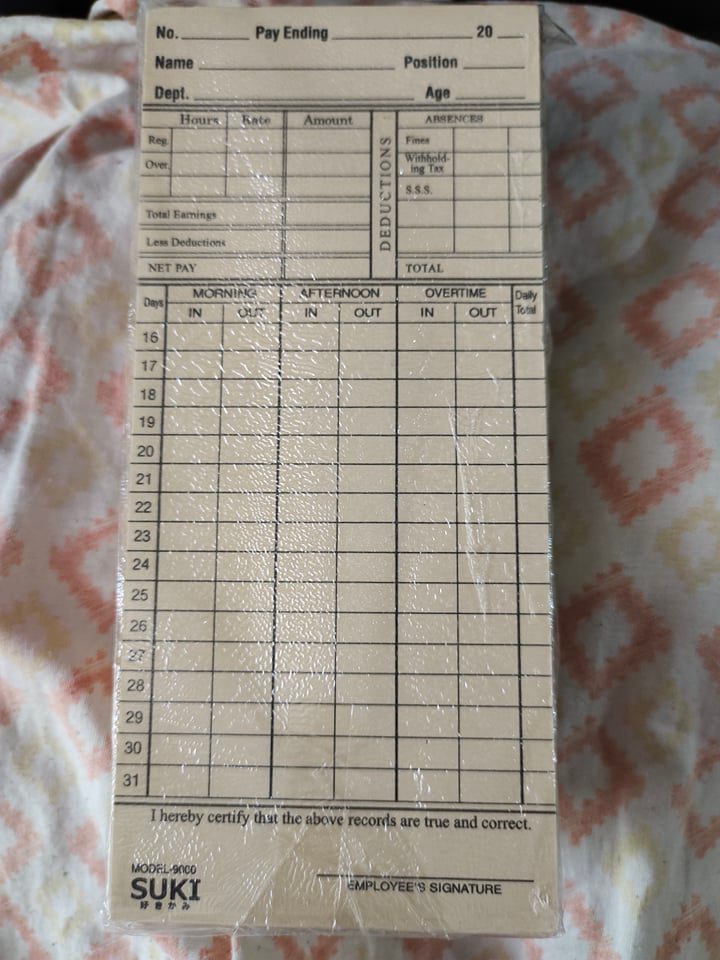 Timecard Time in and out | Lazada PH