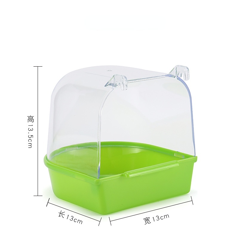 Plastic Bird Bath Tub Transparent Hanging Bathtub for Bird Cage Parrot ...