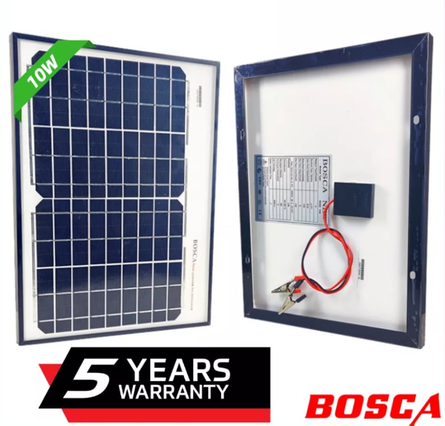 BOSCA 5 Year Warranty 10W Solar Panel Mono 10 Watt 12 Volt Pv Solar ...