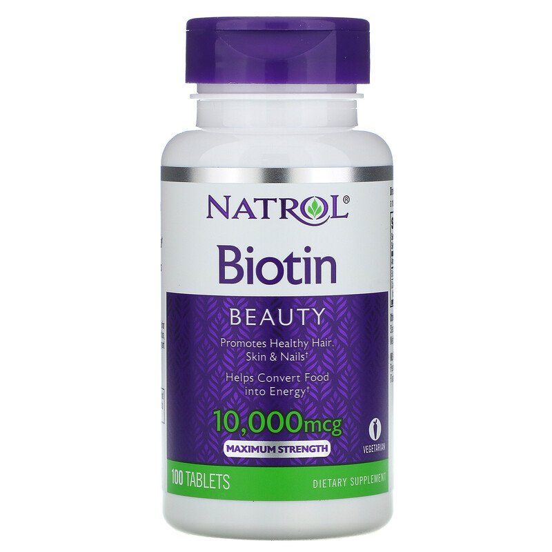 Biotin, Maximum Strength, Natrol, 10,000 mcg, 100 Tablets | Lazada PH