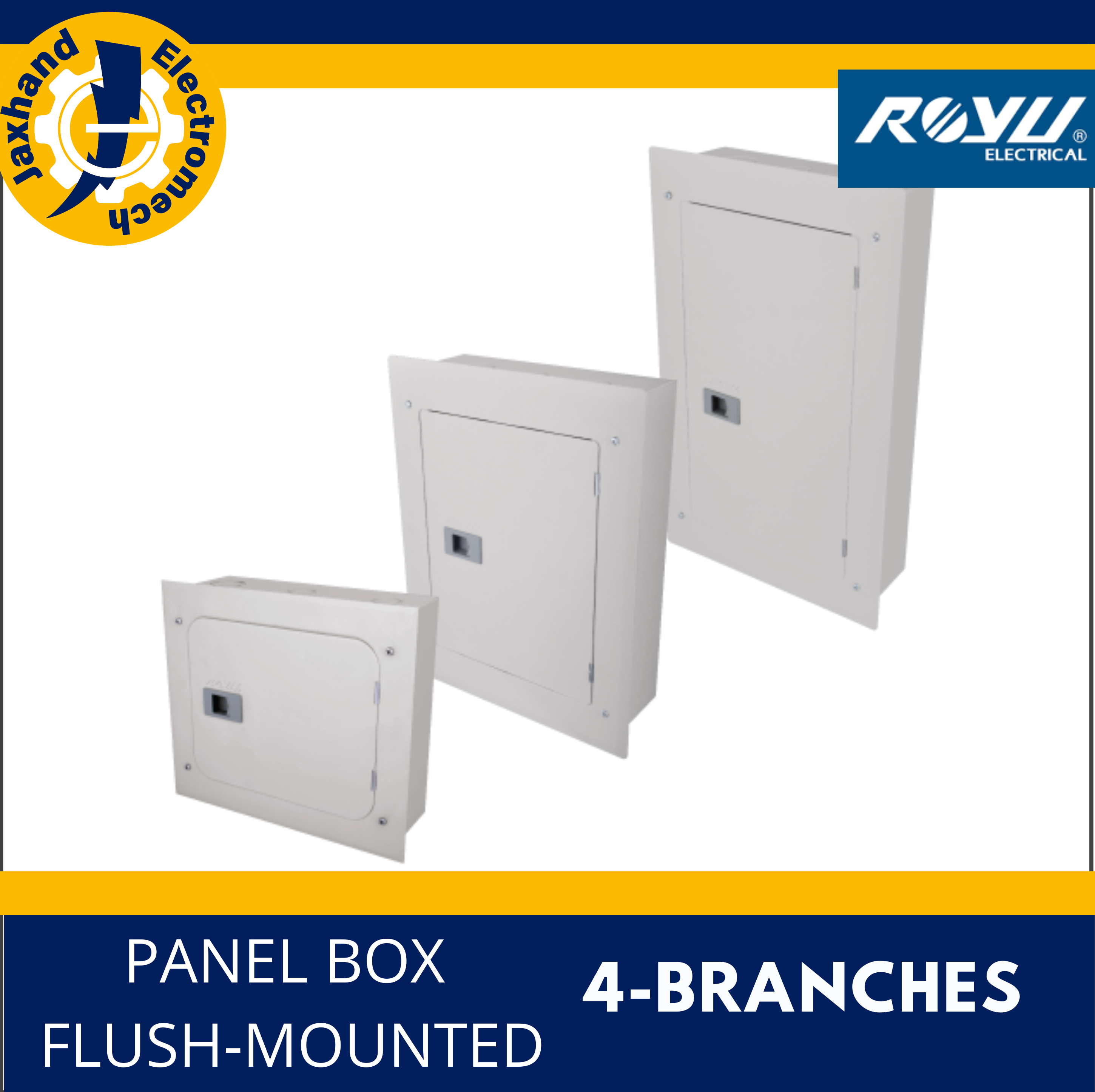 ROYU PANEL BOX 4-BRANCHES FLUSH-MOUNTED TYPE FOR 2-POLE MINIATURE ...
