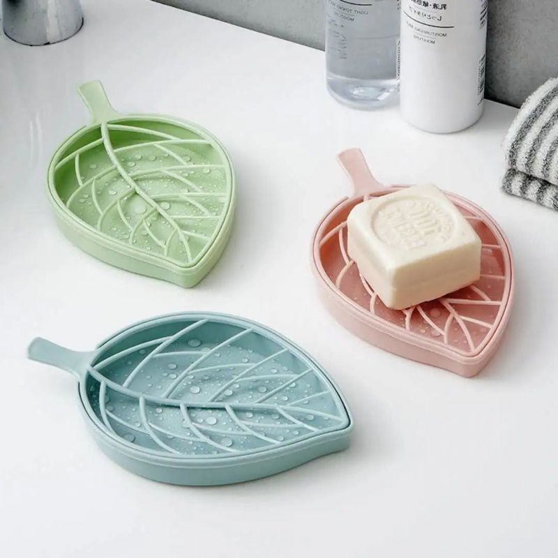 【COOK HOME】Leaf Shaped Soap Holder Strainer Bathroom Soap Dishes ...