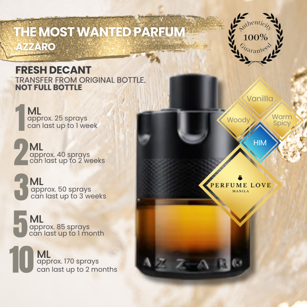PERFUME DECANT Azzar o The Most Wanted Parfum | Lazada PH