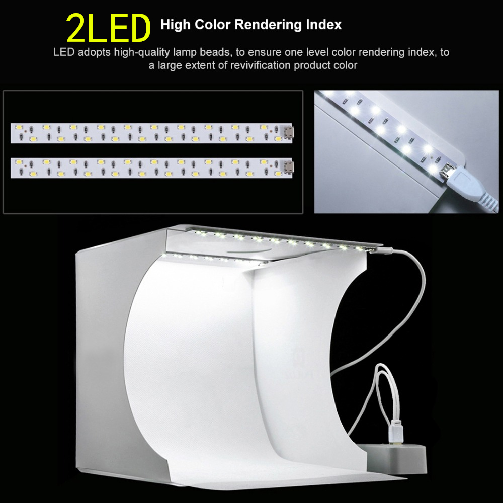 20CM*20CM LED Mini Folding Lightbox Photography Photo Studio Softbox ...