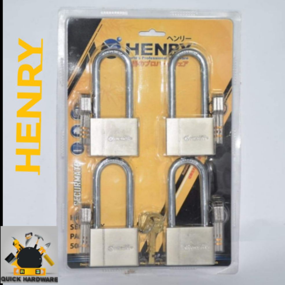 (HENRY) Padlock Long Shackel 4 in 1 Sets | Lazada PH