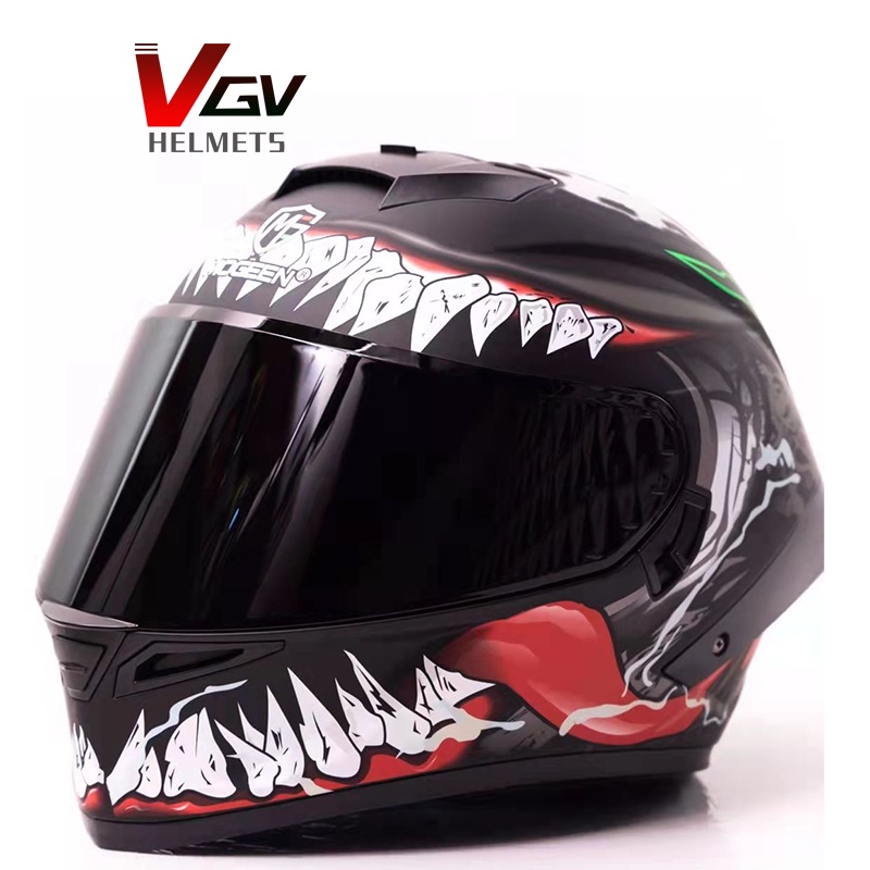 VGV Dual Lens Motorcycle Helmet Full Face Helmet Double Visor Helmet Motor Helmet With ICC ...