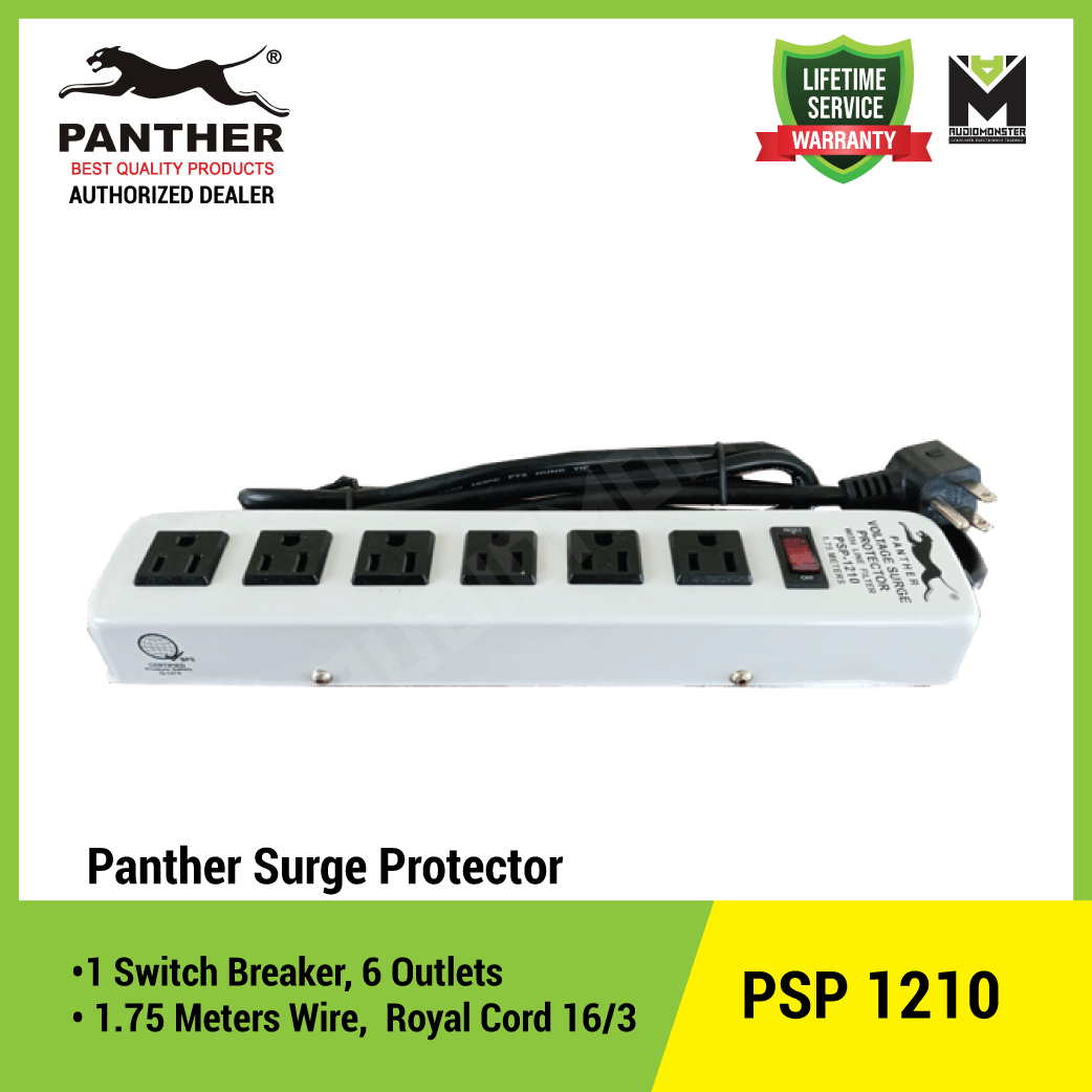 Panther PSP 1210 Extension Cord w/ Voltage Surge Protector 1 Switch ...