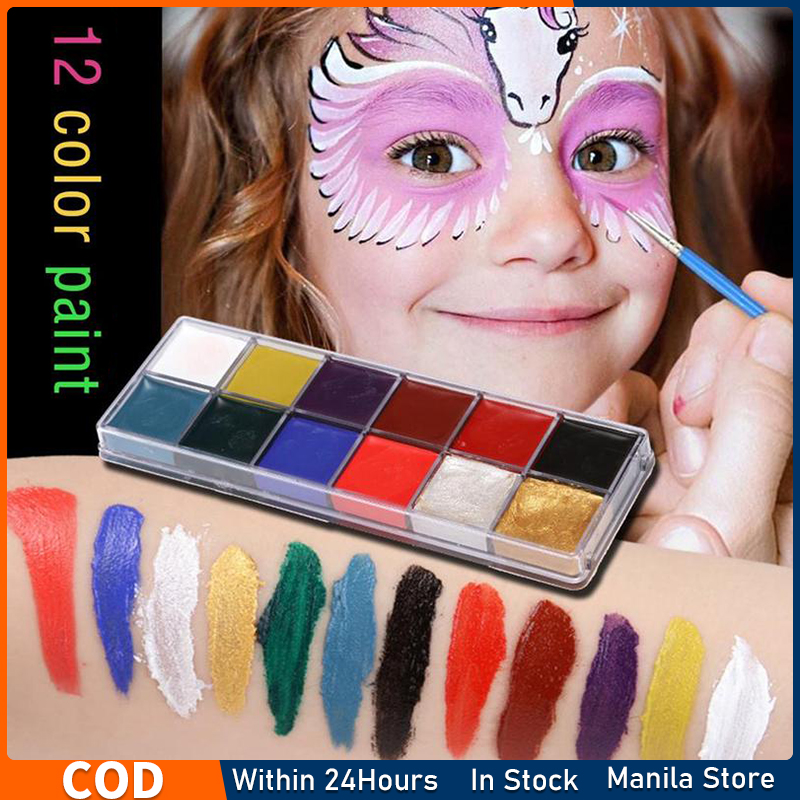 12 Colors Face Body Paint Oil Safe Face Paint Body Painting Makeup for ...