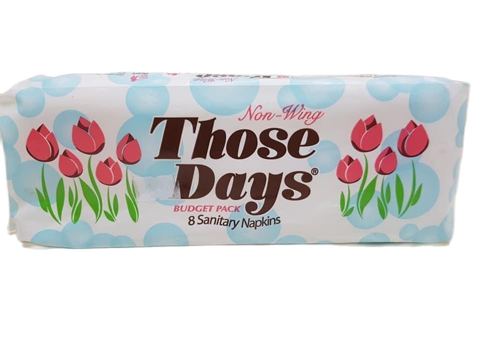 Non-Wing THOSE DAYS Budget Pack SANITARY NAPKINS - 8 pads per pack (6 ...