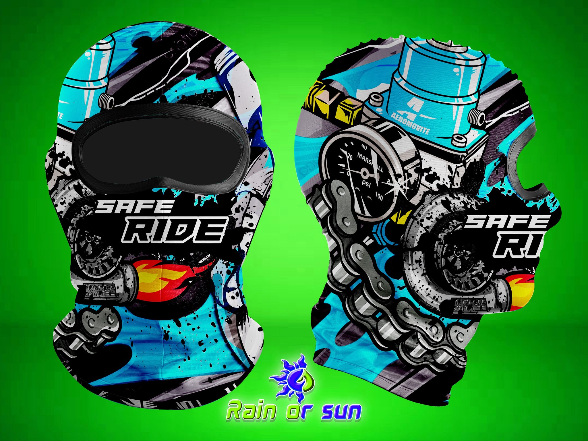 SAFERIDES B01 INSPIRED BALACLAVA FULL BONET MASK full sublimation for ...