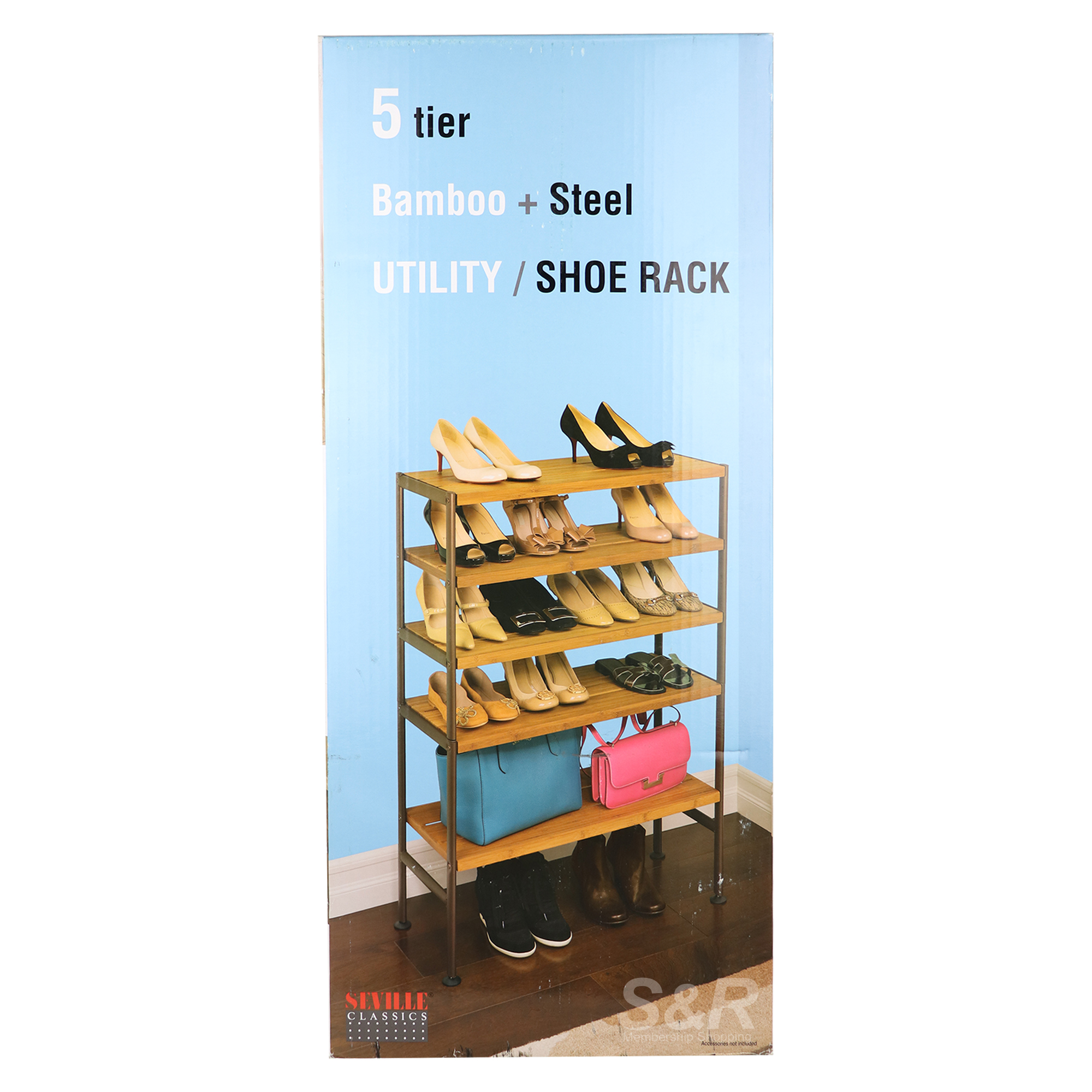 Seville Classics 5 Tier Bamboo Steel Utility Shoe Rack | Lazada PH