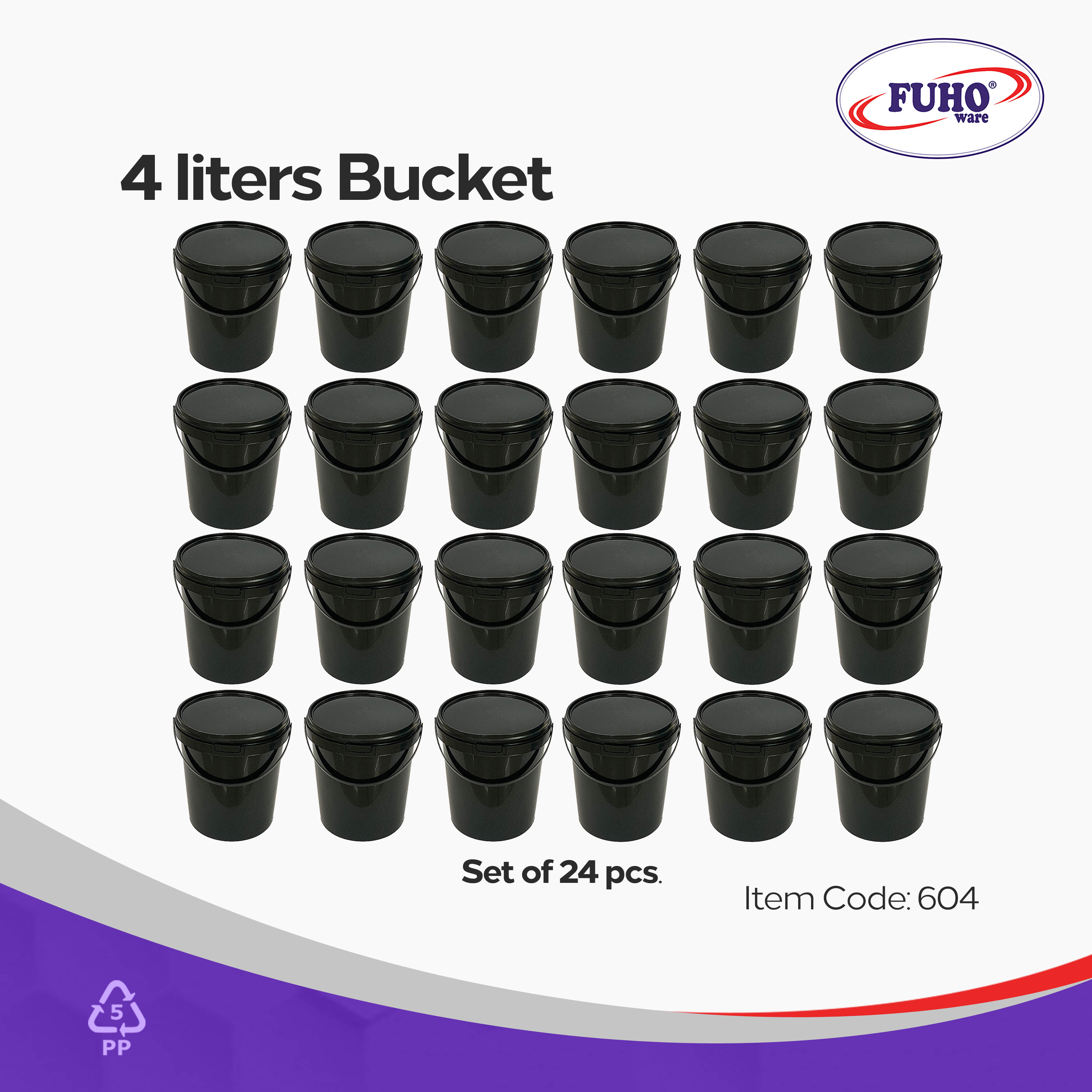 FUHO Bucket 4 Litters / Food Keeper / Multi-Purpose Plastic Container ...