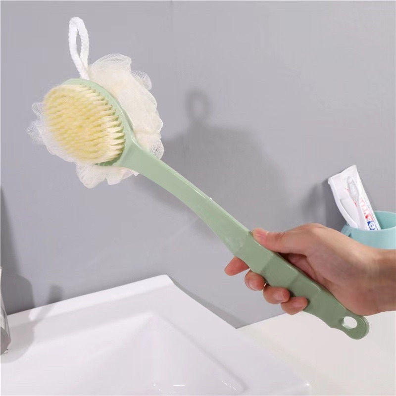 Body Bath Scrub Long handle brush with mesh scrub shower body scrub ...