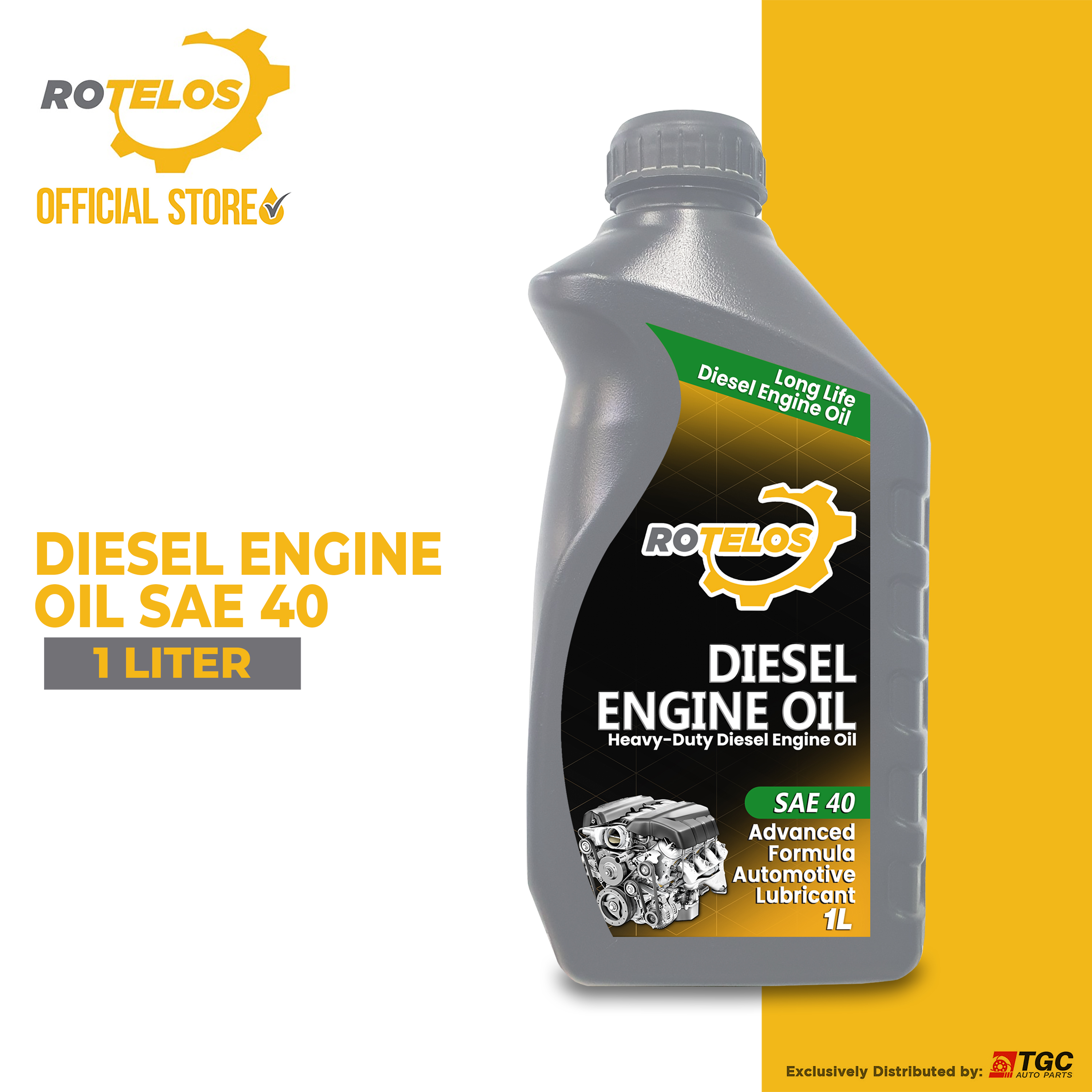 ROTELOS Diesel Engine Oil SAE 40 1 Liter | Lazada PH