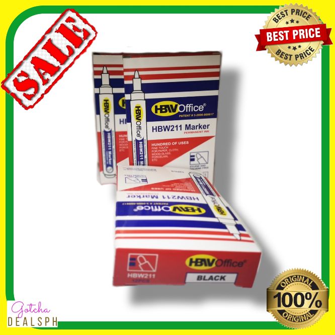 HBW Permanent Marker 1box, 12pcs marker pen, single color | Lazada PH