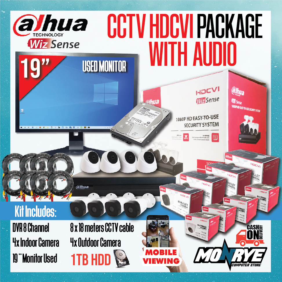 DAHUA PACKAGE WITH AUDIO / DVR 8 Channel / WITH HARD DISK OPTIONS / 8 ...