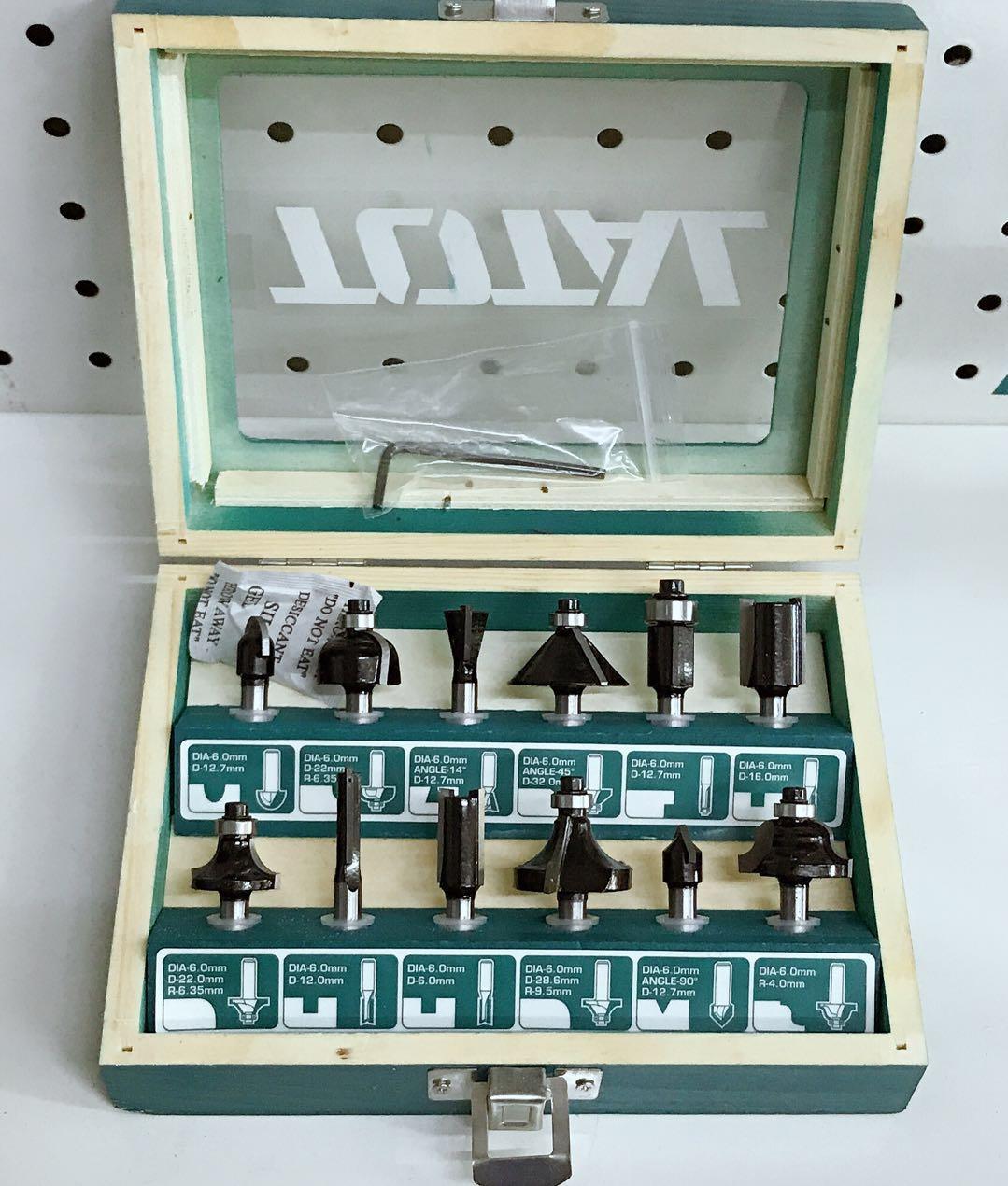 TOTAL 12pcs router bits set(6mm) TACSR0121 | Lazada PH