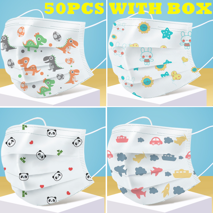 50pcs Kids Face Mask 3ply Disposable Mask for Kid Medical Mask for Kids ...