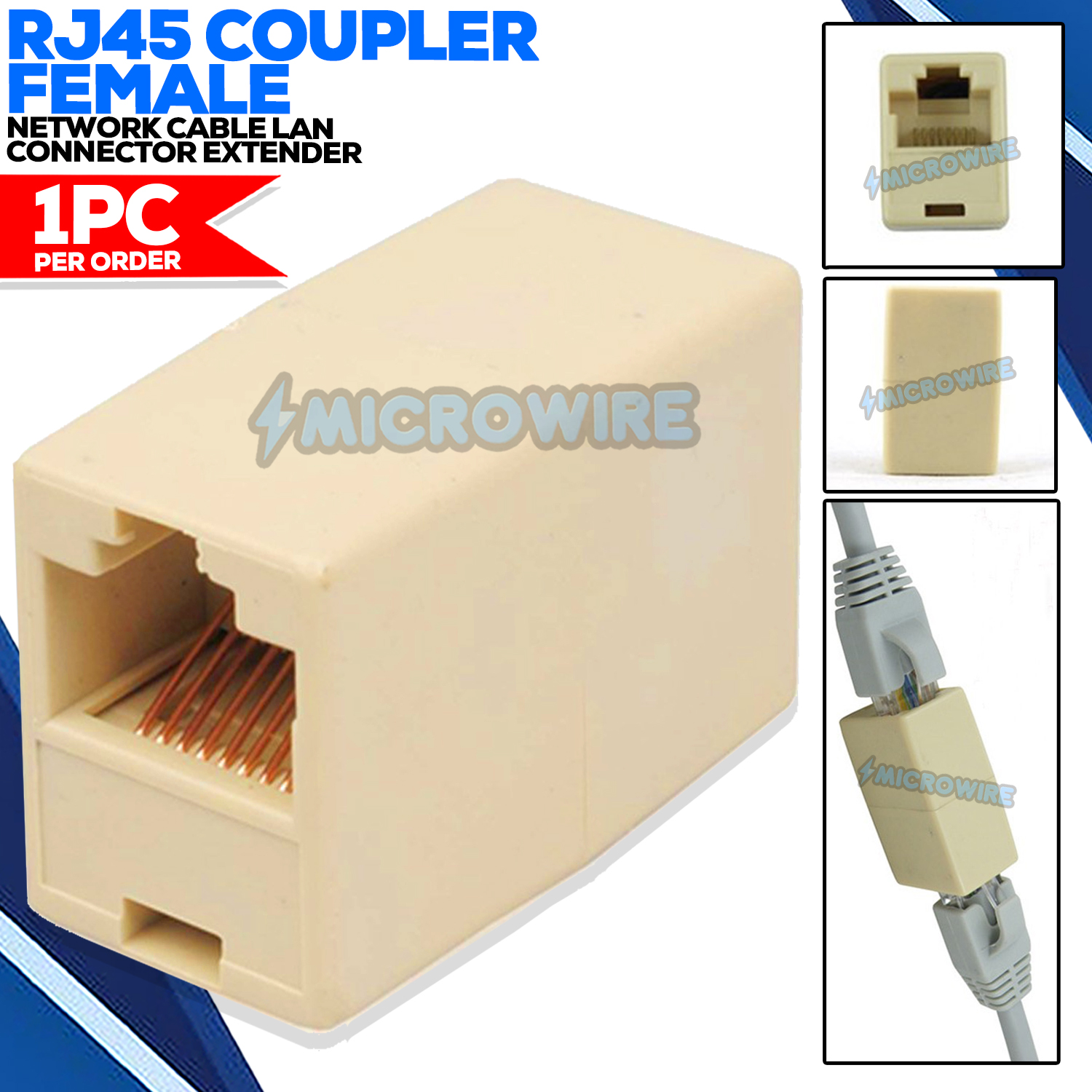 LAN Cable Connector Female To Female Ethernet network RJ45 Extender ...