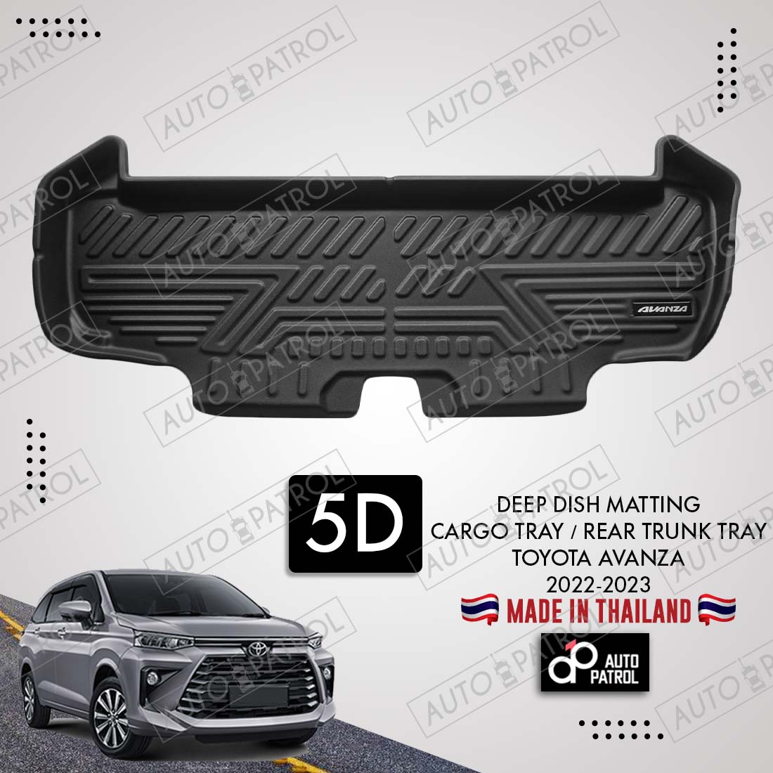 Toyota Avanza 2022-2023 Deep Dish Matting 5D + Rear Trunk Tray or Cargo ...