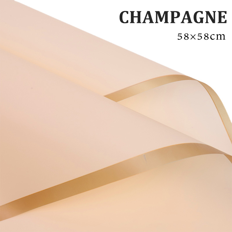 20pcs Floral Wrapping Paper Sheets, Korean Pure Color Gold Edge Paper ...