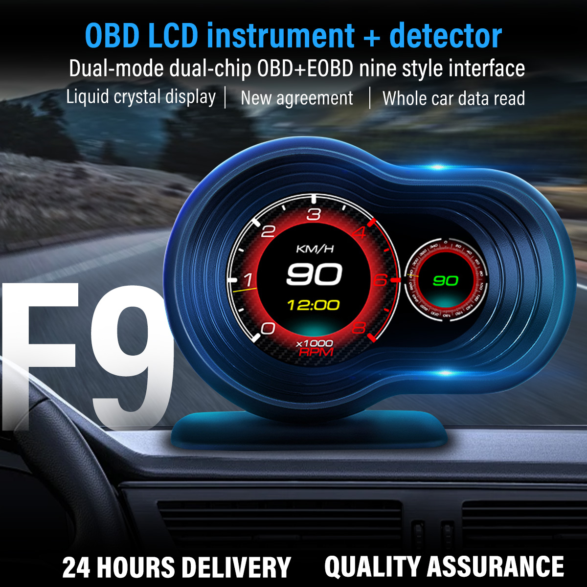 WEITI F9 OBD2 On-Board Computer Car Digital Computer Display OBD ...