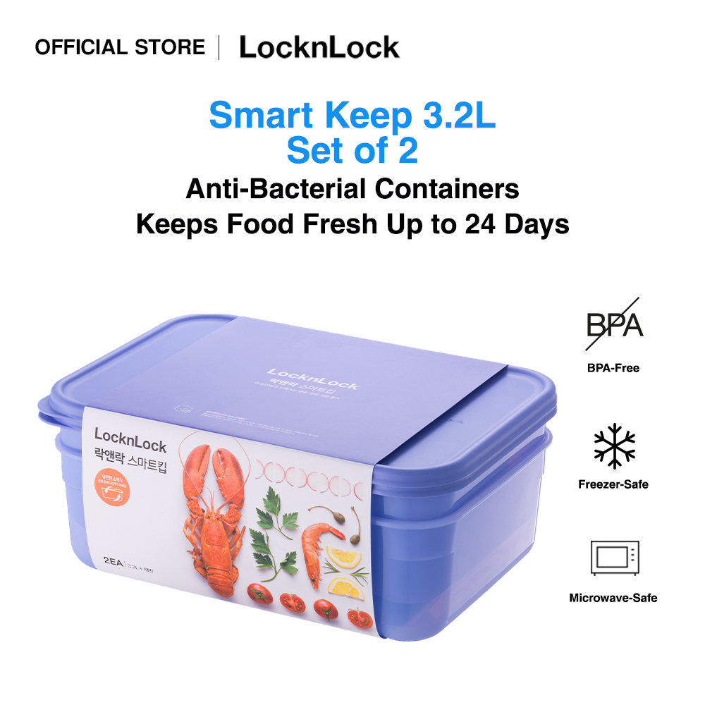 Locknlock Smart Keep Anti-Bacterial Food Containers | Microwave-Safe ...