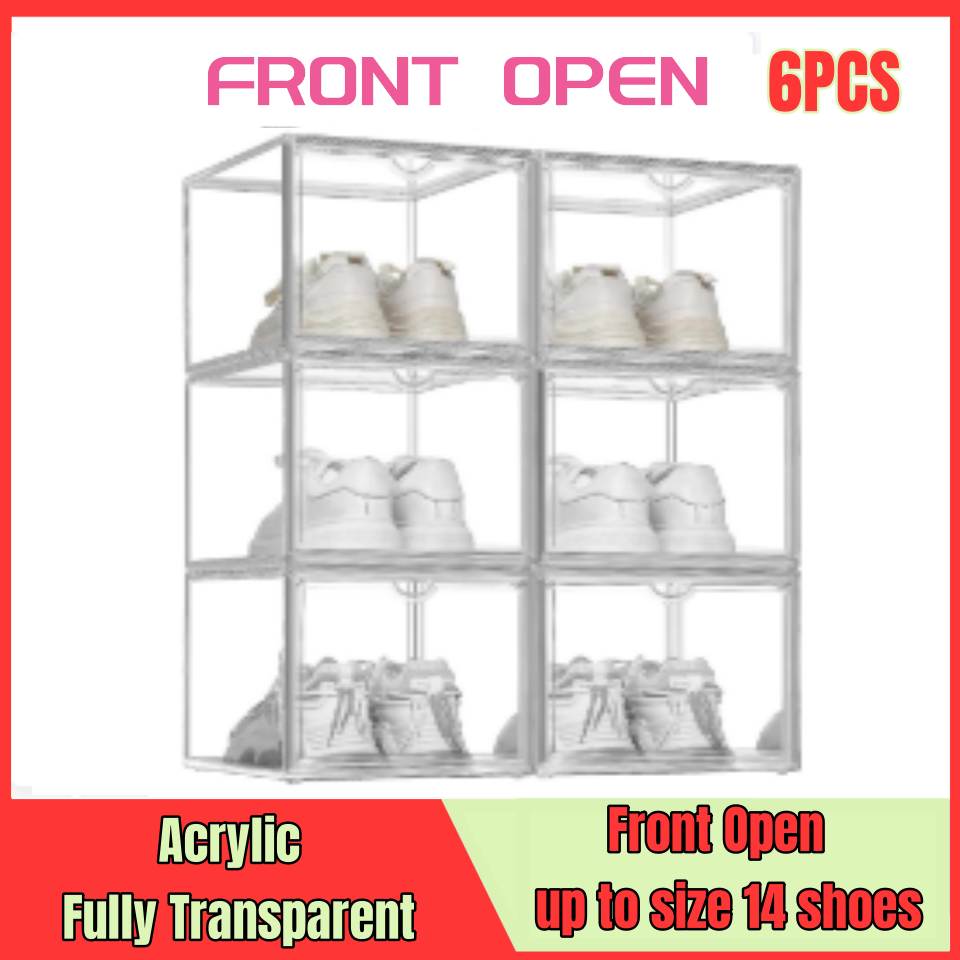 DEEYO Magnetic Acrylic Shoe Box organizer Clear Transparents Shoe Box ...
