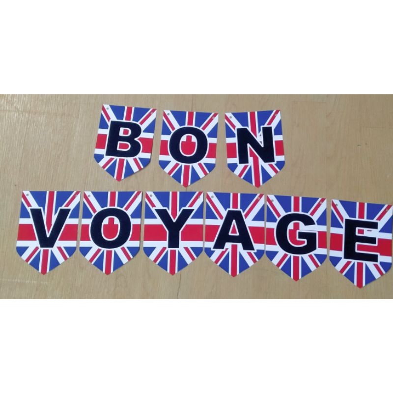 BON VOYAGE banner set Canadian flag red white American flag ireland ...