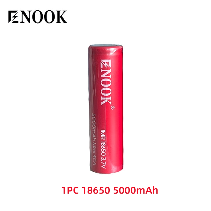 Enook Red 18650 5000mAh 40A Rechargeable battery 3.7v lithium ion ...