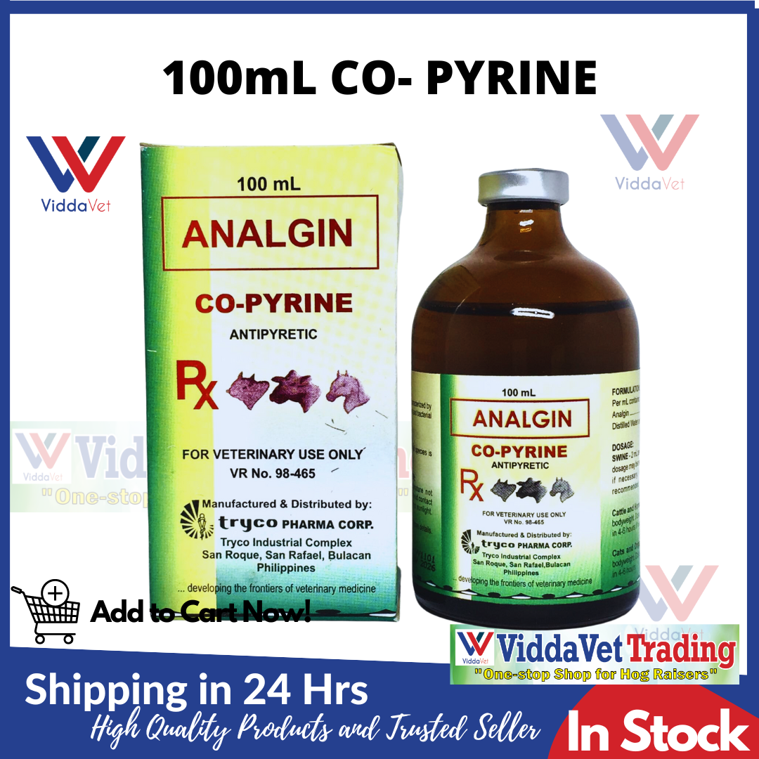 100ml Co-pyrine Anti.pyretic solution for animals, pets, Analgin ...