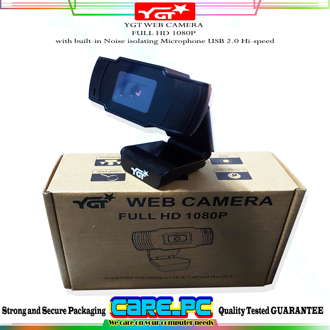 YGT WEBCAM FULL HD 1080P (UP to 1920x1080 pixels) Video recording with ...