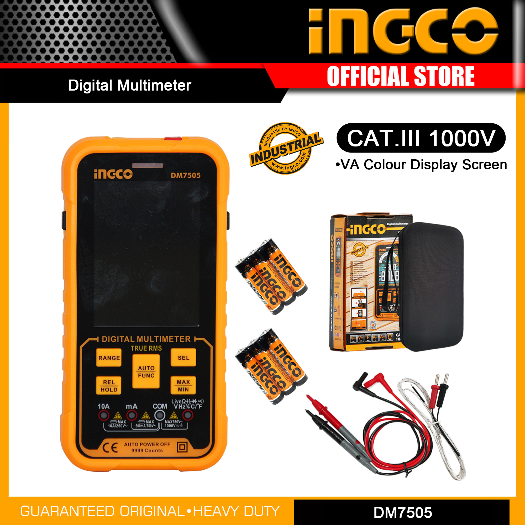 INGCO DM7505 Digital Multimeter Tester DM7505 CAT III-1000V IPT | Lazada PH