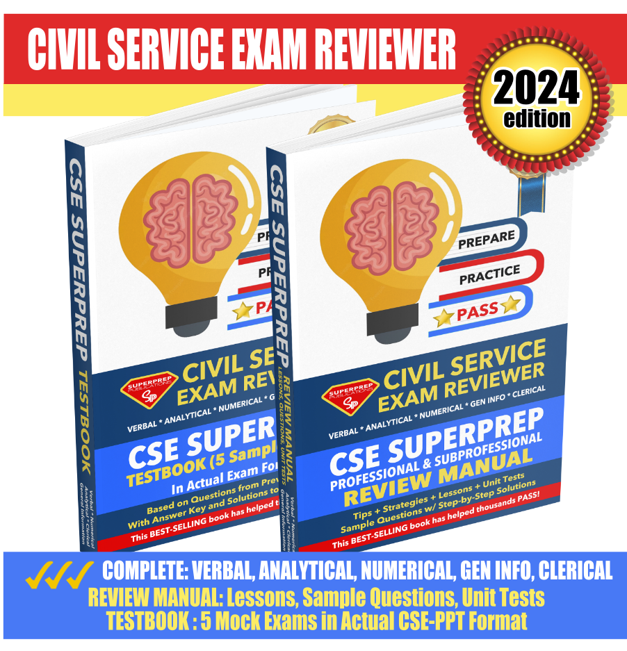CSE REVIEWER Civil Service Exam 2024 Review SUPERPREP Reviewer | Lazada PH